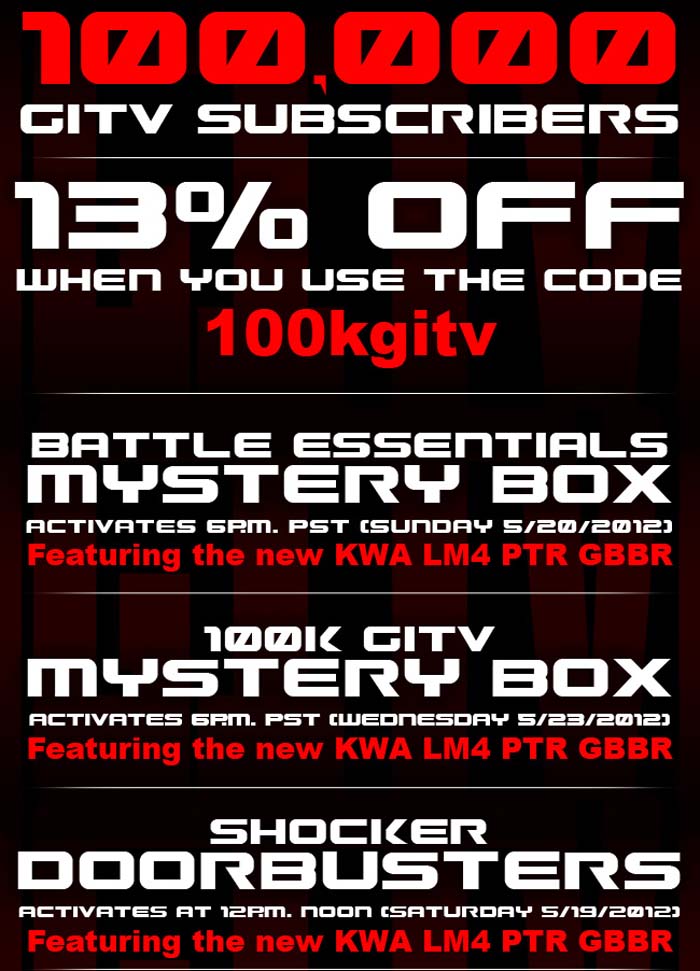 GITV 100,000 Subscriber Celebration | Popular Airsoft: Welcome To The ...