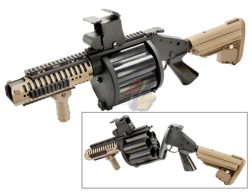 AG Custom Full Metal FDE VLT MGL Revolver Launcher | Popular Airsoft ...