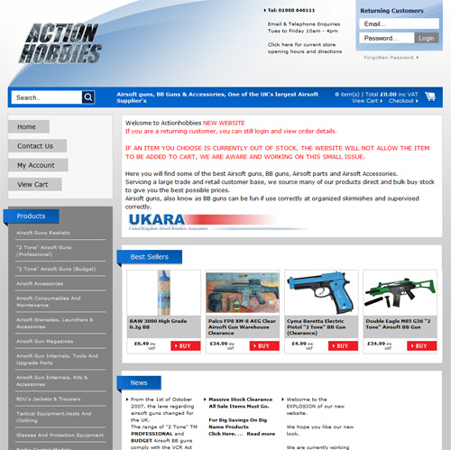 Another new look for the Action Hobbies site | Popular Airsoft: Welcome ...