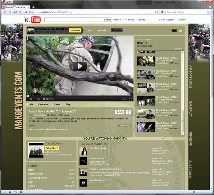 MAKO-TV Airsoft YouTube Channel | Popular Airsoft: Welcome To The ...