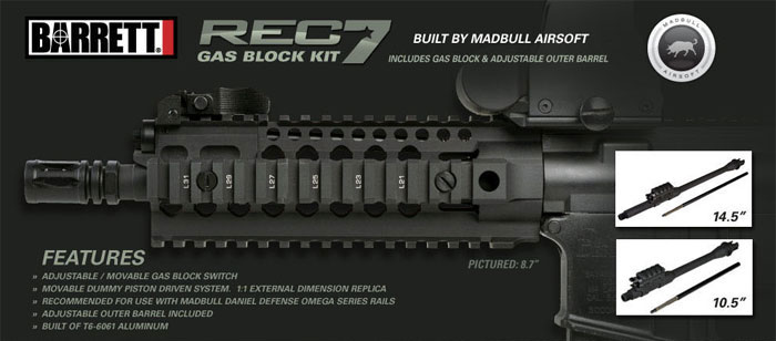 Barrett REC7 Gas Block Kit /DD OmegaX 7.0 FSP | Popular Airsoft ...