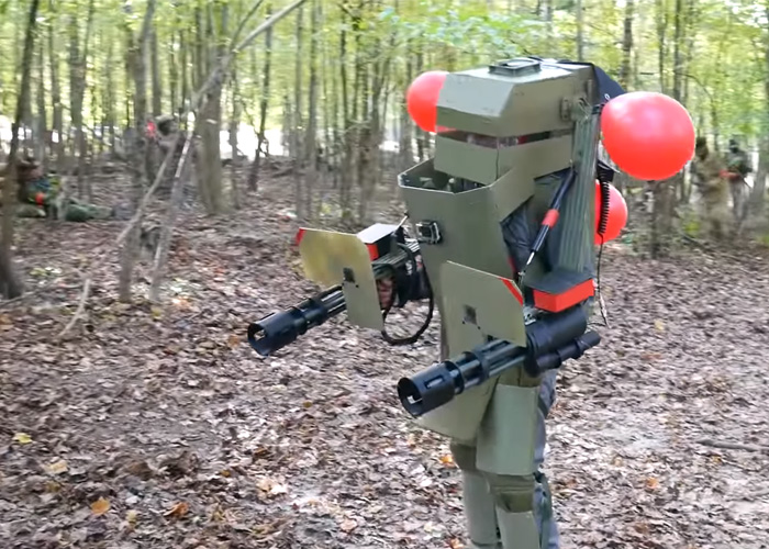 Airsoft Mech Suit With Dual Mini-Guns | Popular Airsoft