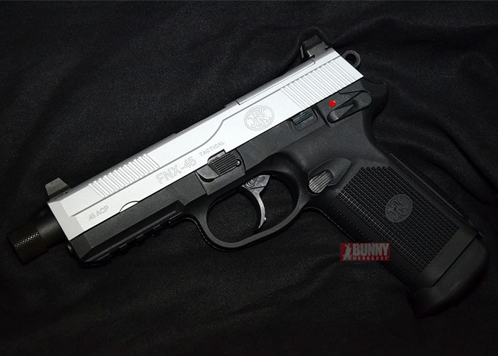 Bunny Custom Stainless FNX-45 Tactical Pistol | Popular Airsoft