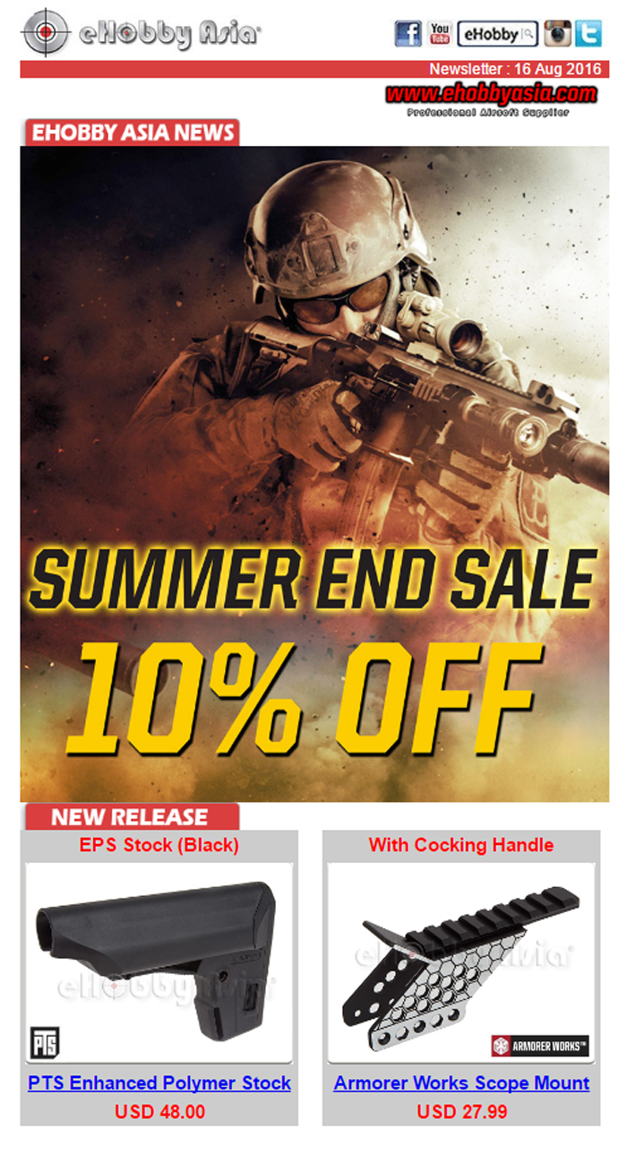 eHobby Asia Summer End Sale & New Items | Popular Airsoft: Welcome To ...
