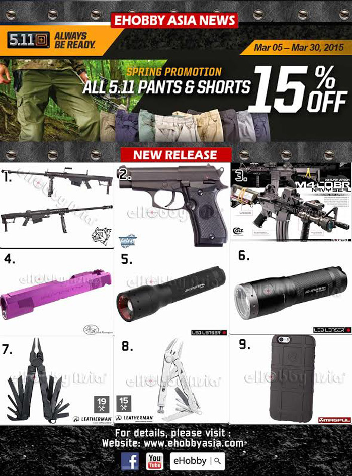eHobby Asia: 5.11 Spring 15% OFF Last Call | Popular Airsoft: Welcome ...