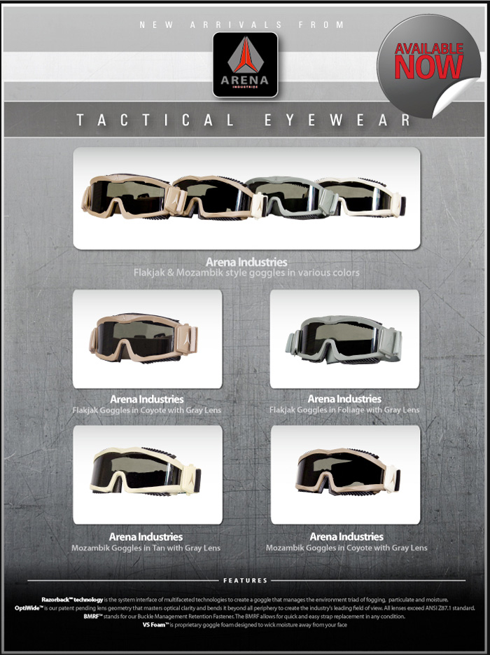 New Tactical Eyewear from Arena Industries | Popular Airsoft: Welcome ...
