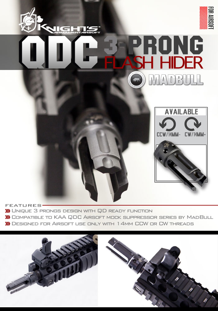 MadBull KAA QDC 3-Prong Flash Hider | Popular Airsoft: Welcome To The ...