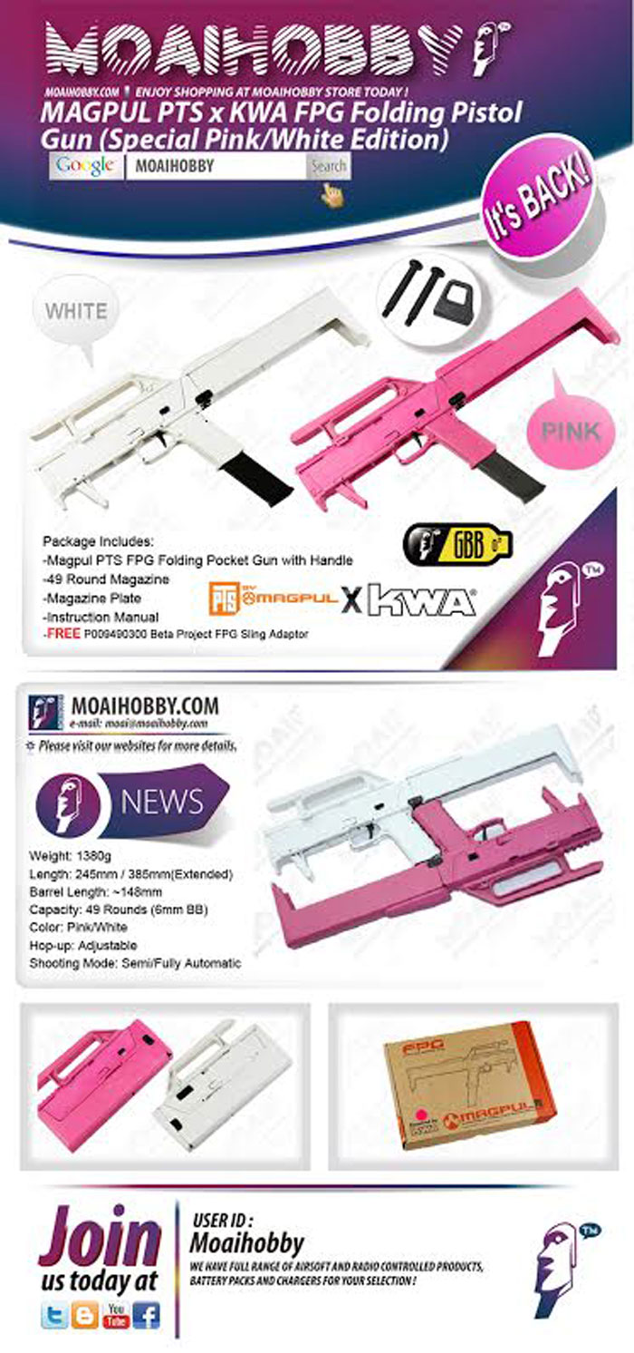 Magpul PTS FPG White & Pink Editions Back | Popular Airsoft: Welcome To ...