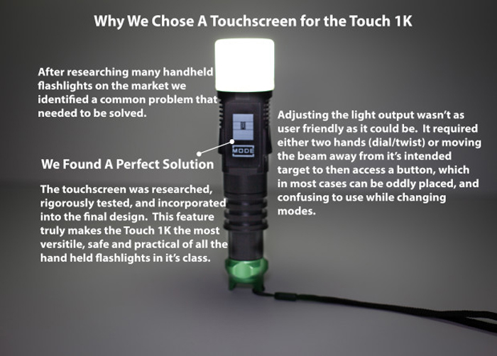 The Touch 1K: Flashlight, Lantern And Phone Charger With A Touchsreen ...
