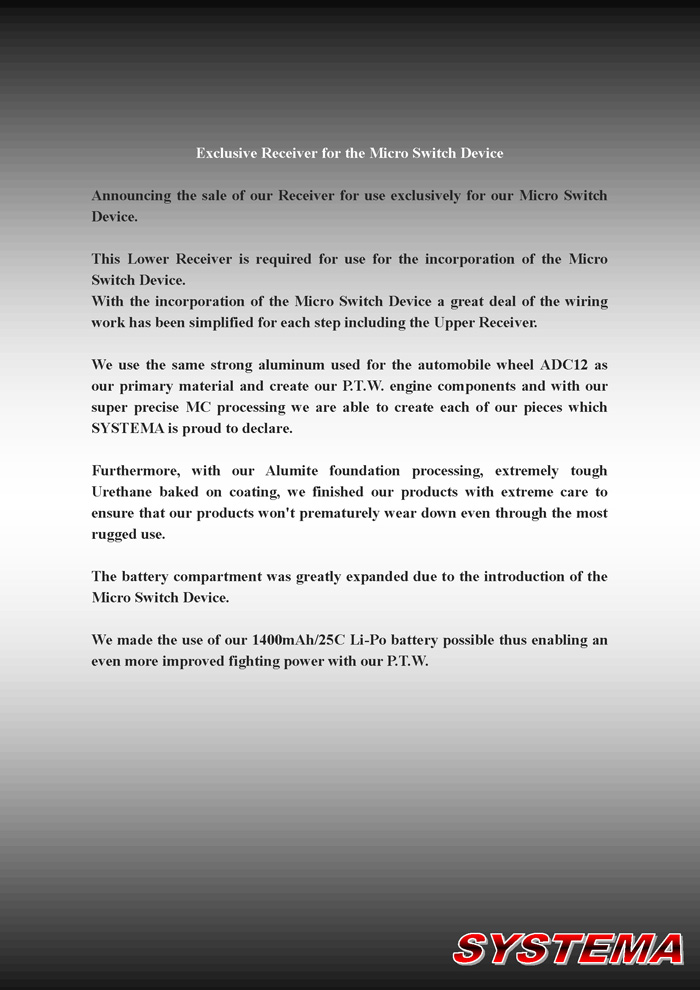 Systema Special Micro Switch Device Receiver | Popular Airsoft: Welcome ...