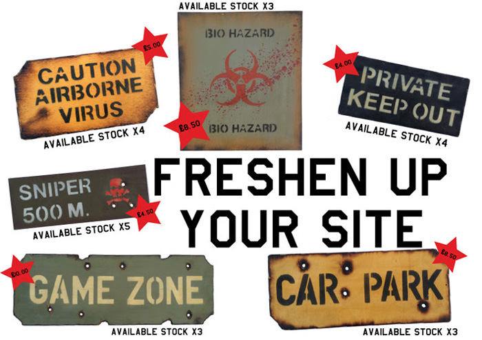 Enola Militaria Game Site Signs | Popular Airsoft: Welcome To The ...