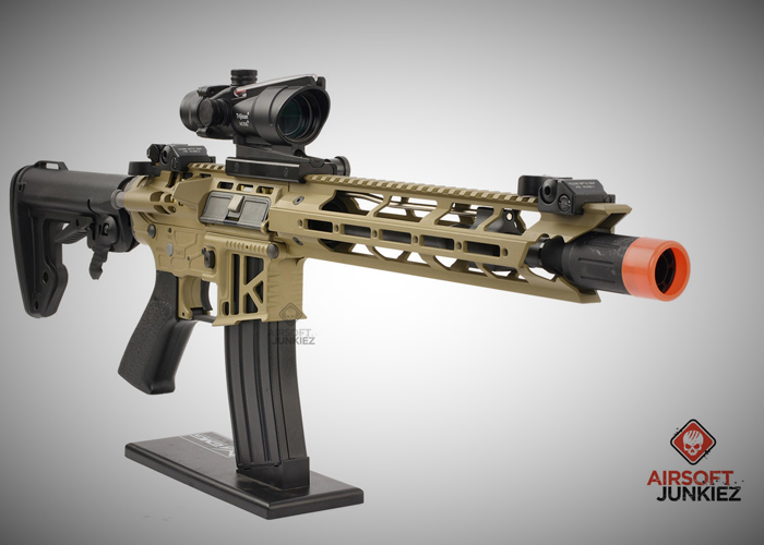 King Arms TWS M4 Skeletonized M-LOK AEG In Tan At Airsoftjunkiez ...