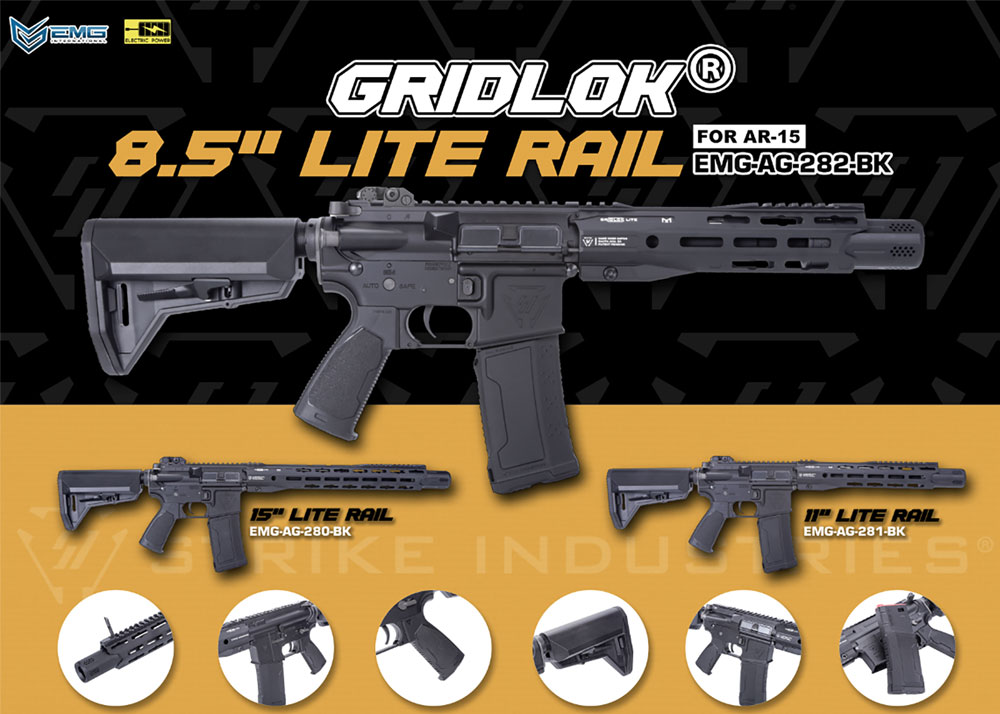Incoming! EMG SI AEG w/ GRIDLOK® LITE 8.5"/11"/15" AR-15 Rail AR-15 ...