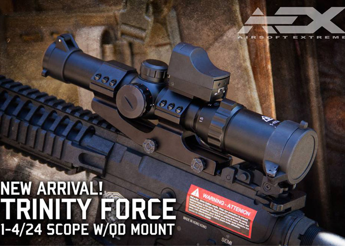 Trinity Force 1-4X24 Scope w/ QD Mount | Popular Airsoft: Welcome To The Airsoft World
