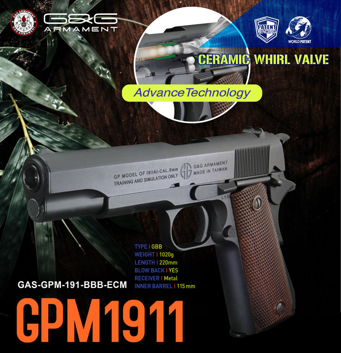 GPM1911 GBB Pistol From G&G Armament | Popular Airsoft: Welcome To The ...