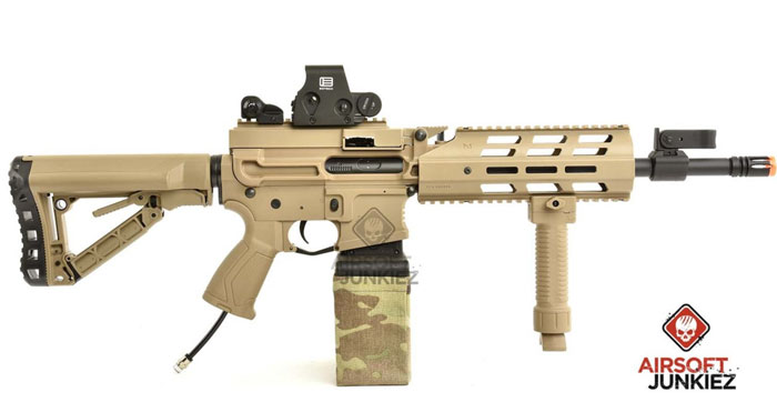 Airsoftjunkiez G&G CM16 LMG Custom HPA Tan | Popular Airsoft: Welcome ...