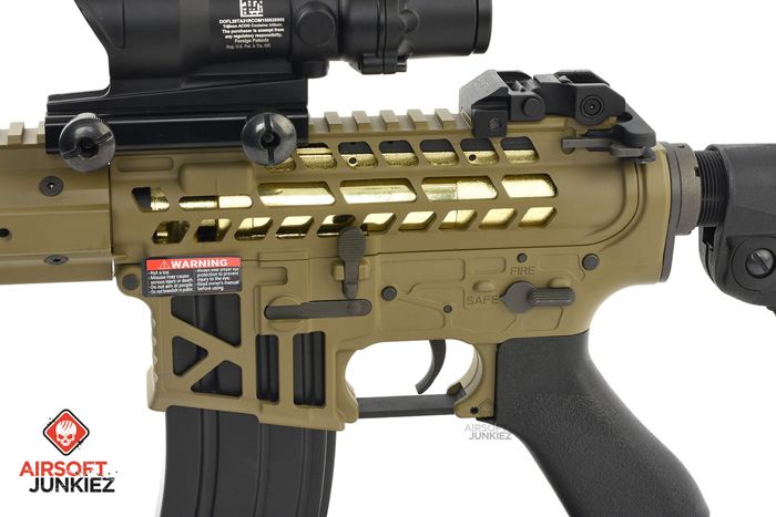 King Arms TWS M4 Skeletonized M-LOK AEG In Tan At Airsoftjunkiez ...