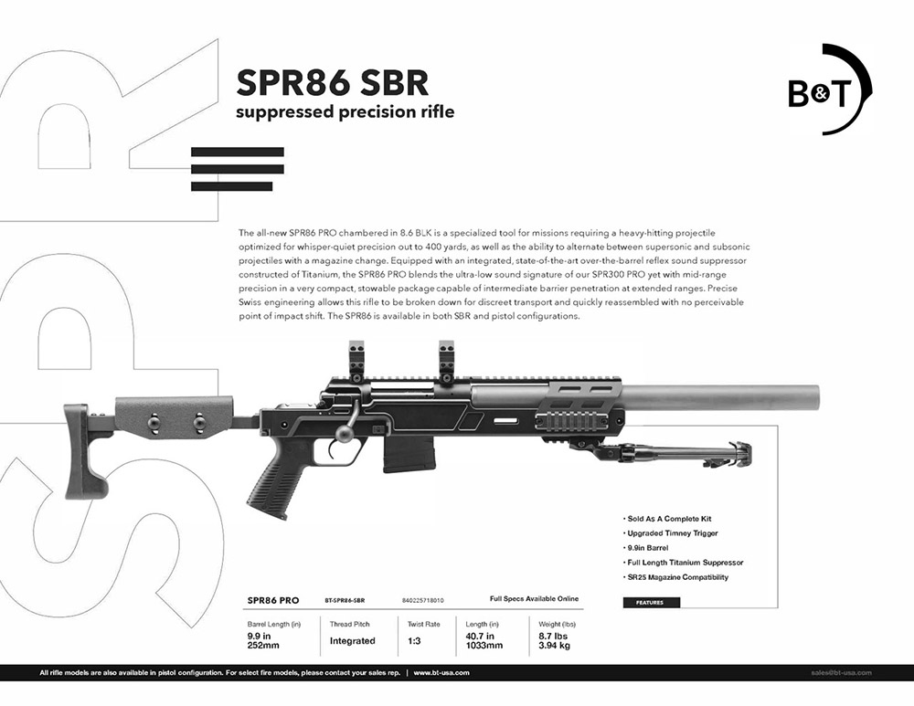 Introducing the B&T SPR86: A Cutting-Edge Precision Rifle in 8.6 ...