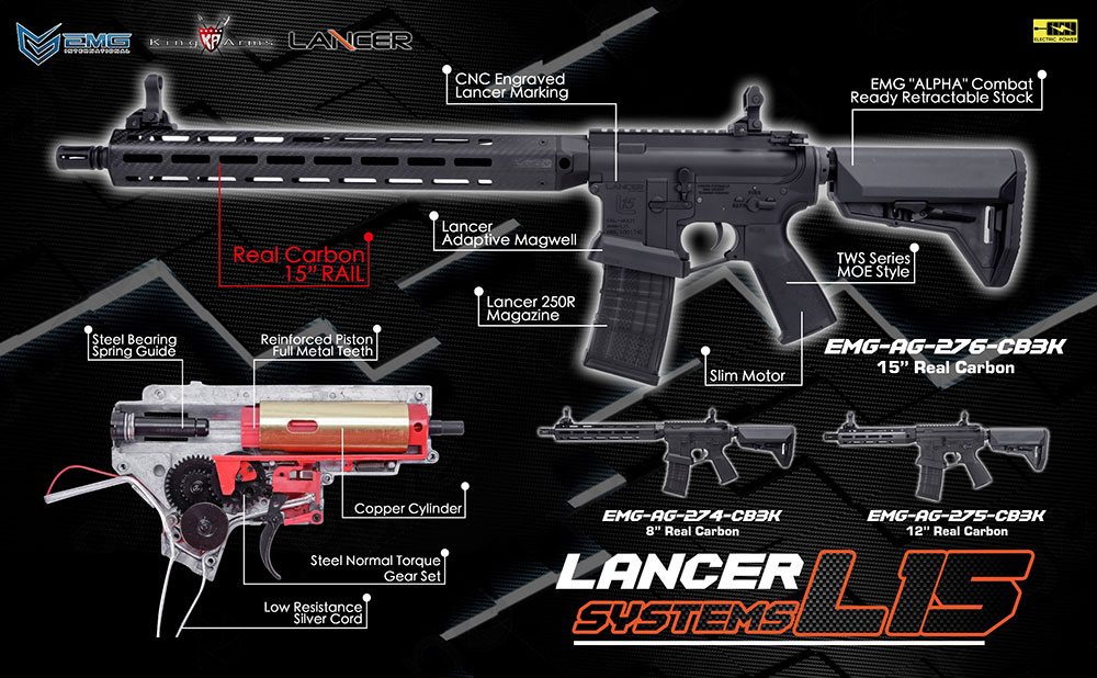 EMG Lancer Systems Licensed L15 Defense AEG | Popular Airsoft: Welcome To The Airsoft World