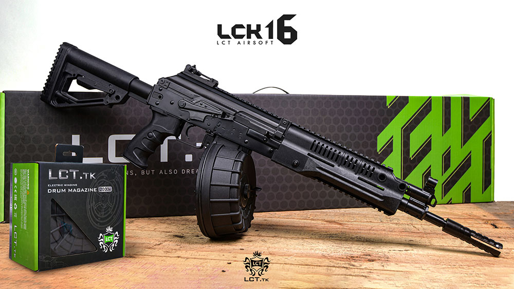 LCT Airsoft LCK-16 With 2000rds Drum Mag | Popular Airsoft: Welcome To The Airsoft World