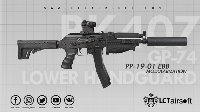 LCT Airsoft PK406 Horizontal Foregrip & PK407 Lower Handguard | Popular ...