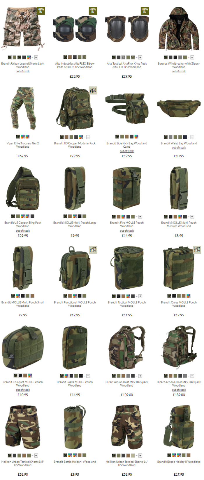 Entire Woodland Camo Inventory Of Military 1st At 10% Off | Popular ...