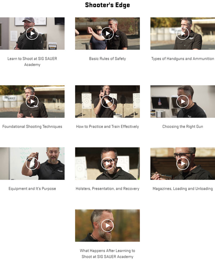 SIG SAUER Academy Shooter’s Edge Offers Online Fundamental Handgun ...