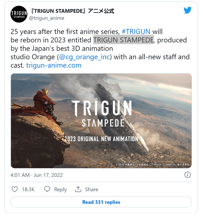Love And Peace! "Trigun" Is Getting A CGI Remake In "Trigun Stampede ...